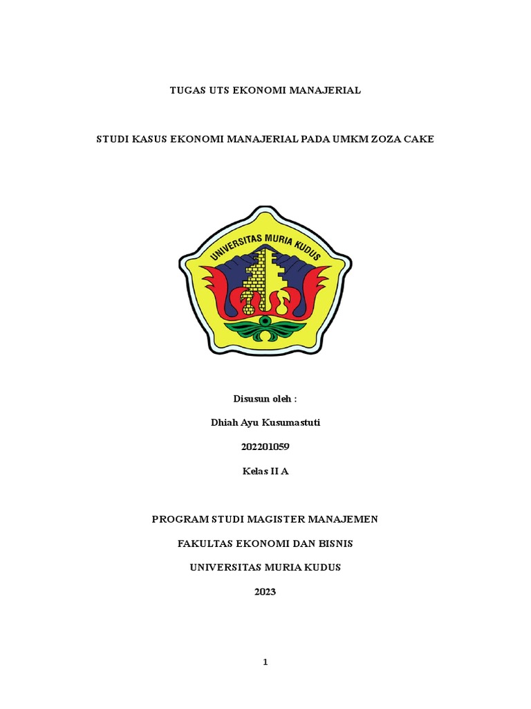 Studi Kasus UMKM ZOZA CAKE 2023 | PDF | Pengelolaan Keuangan & Uang ...
