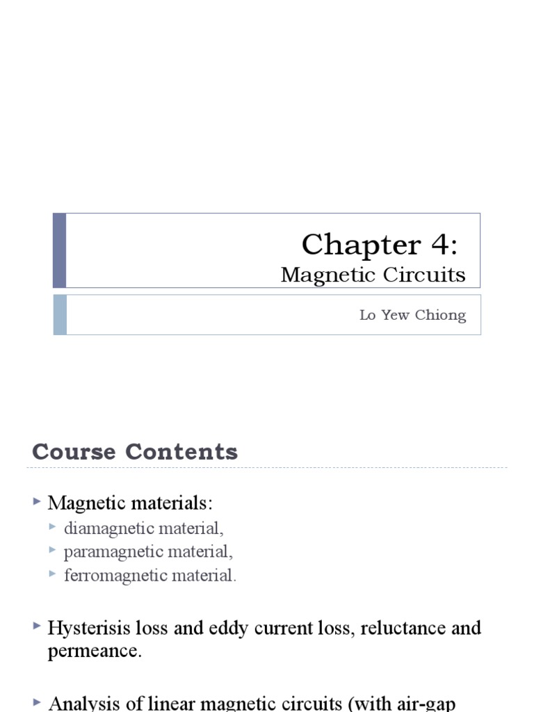 Chapter 4 Magnetic Circuits | PDF | Ferromagnetism | Magnetic Field