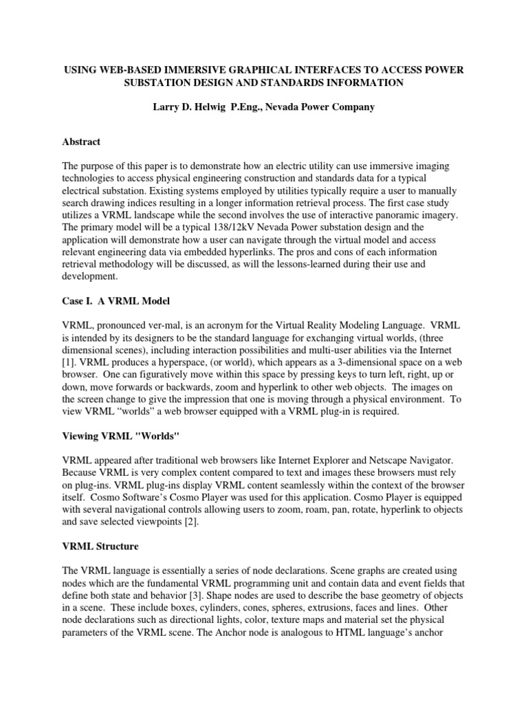 Immersive Interfaces for Substation Design | PDF | 3 D Computer ...