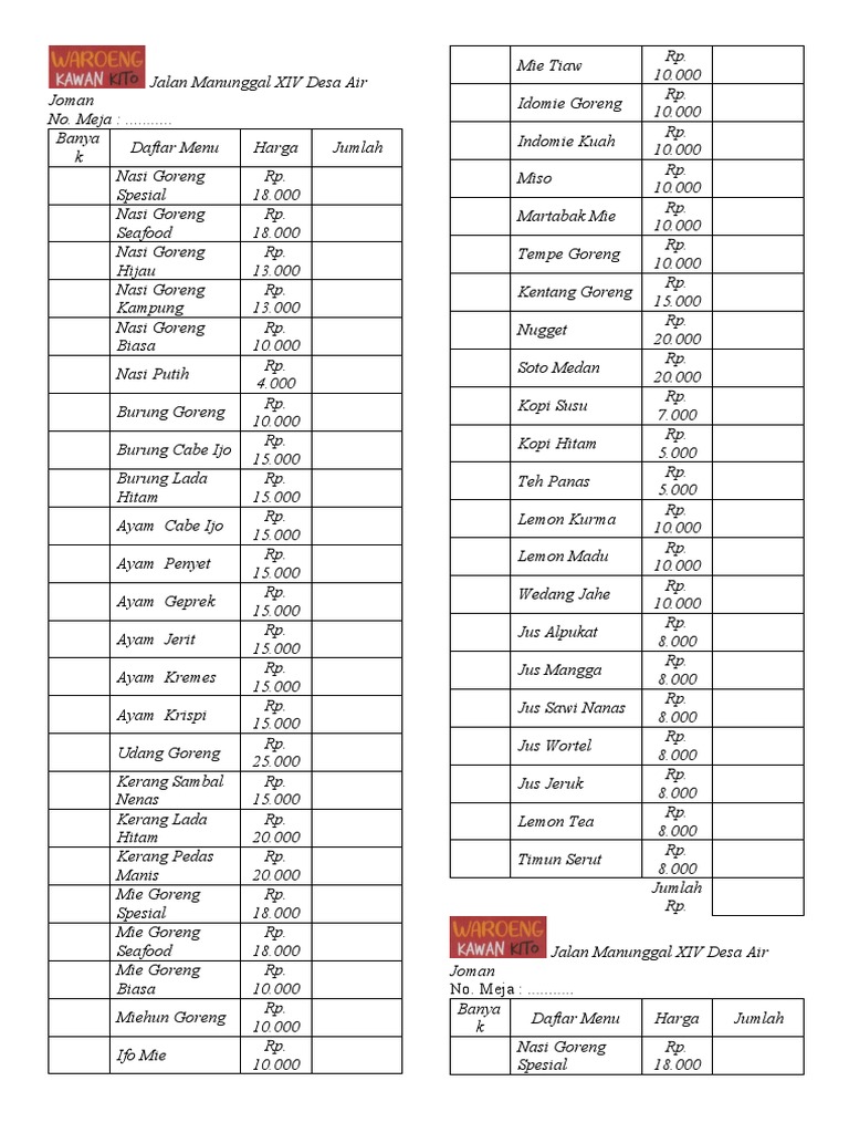 Bon Waroeng Kawan Kito | PDF