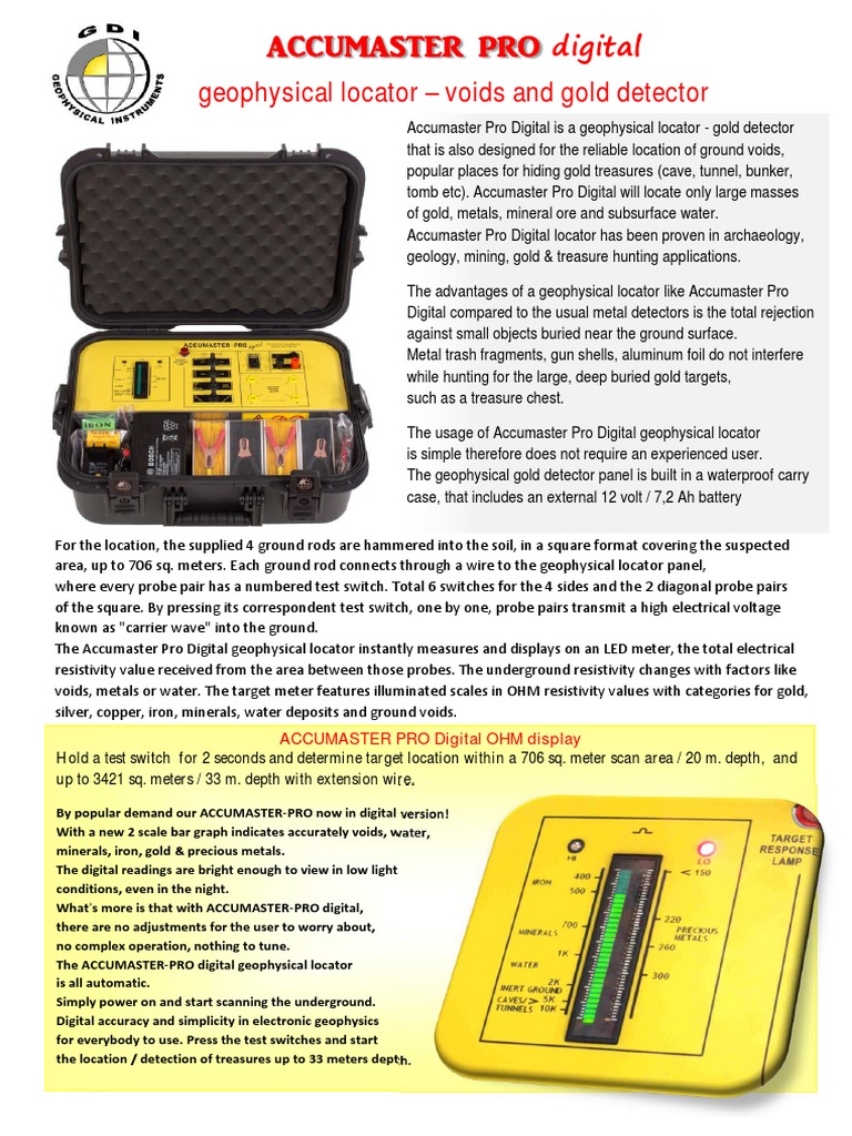 accumaster-pro-digital-geophysical-locator-gold-detector | PDF | Gold ...