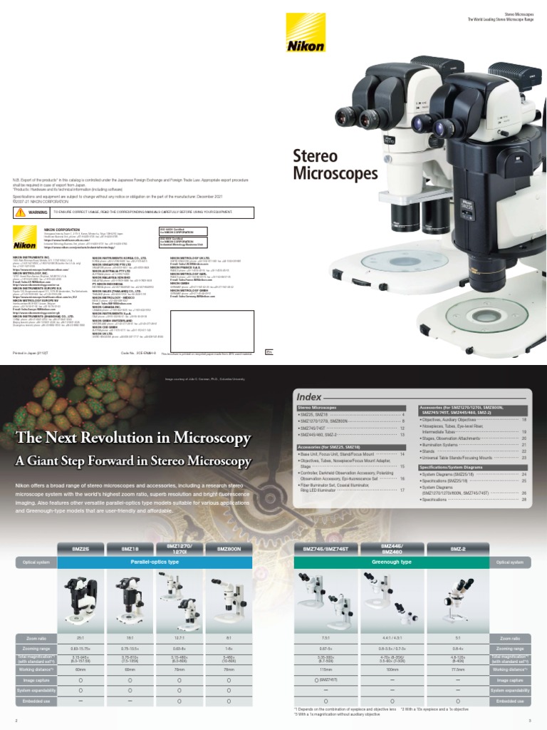 Stereo Microscopes en | PDF | Zoom Lens | Optics