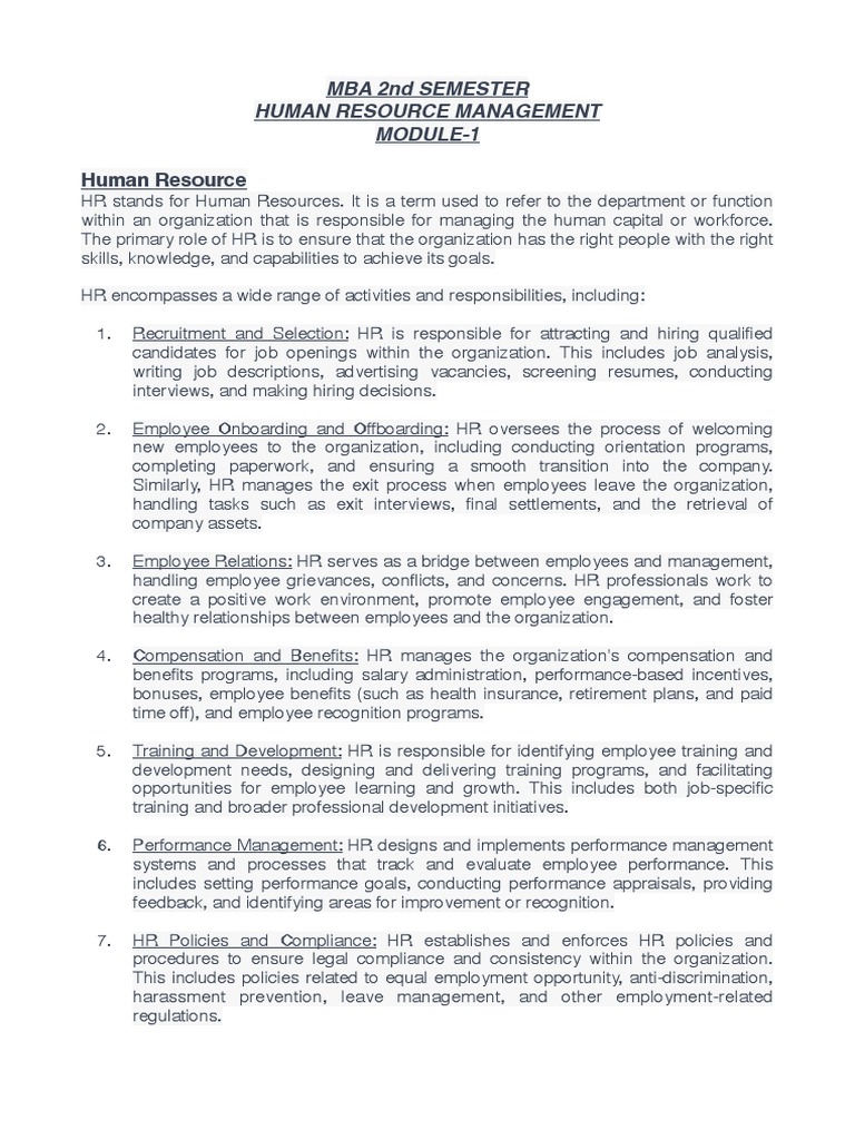 HRM Module-1 | PDF | Human Resource Management | Recruitment
