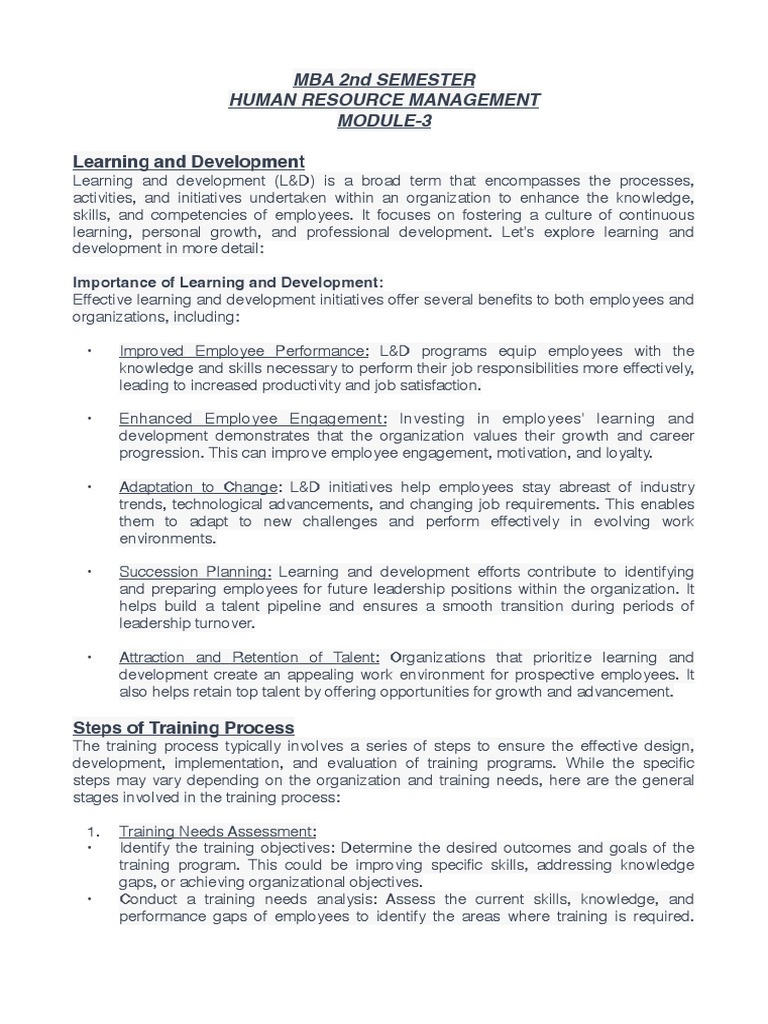 HRM-Module 3 | PDF | Goal | Employee Retention