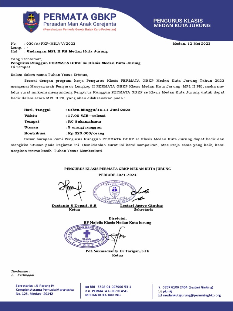 030 Undangan MPL II PK Runggun | PDF