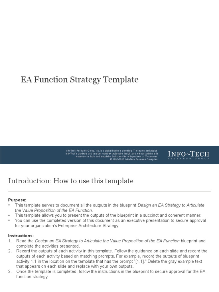 It EA Function Strategy Template | PDF | Strategic Management ...