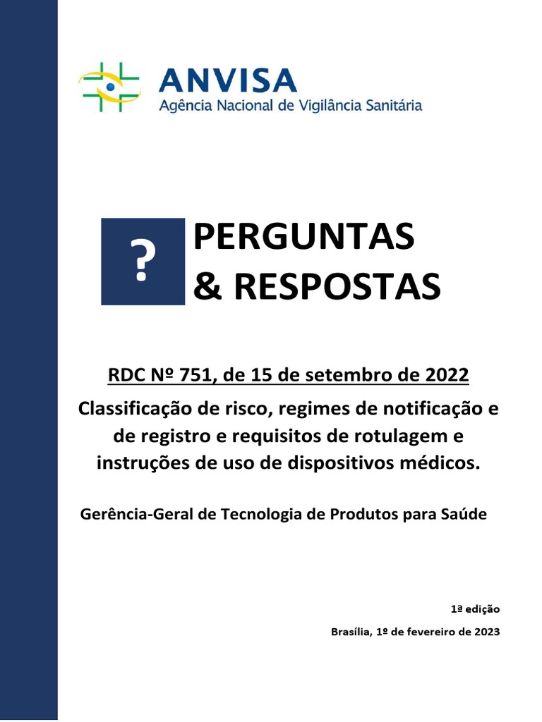 Perguntas & Respostas - RDC 751 de 2022 Versão Final (01-02-2023) | PDF