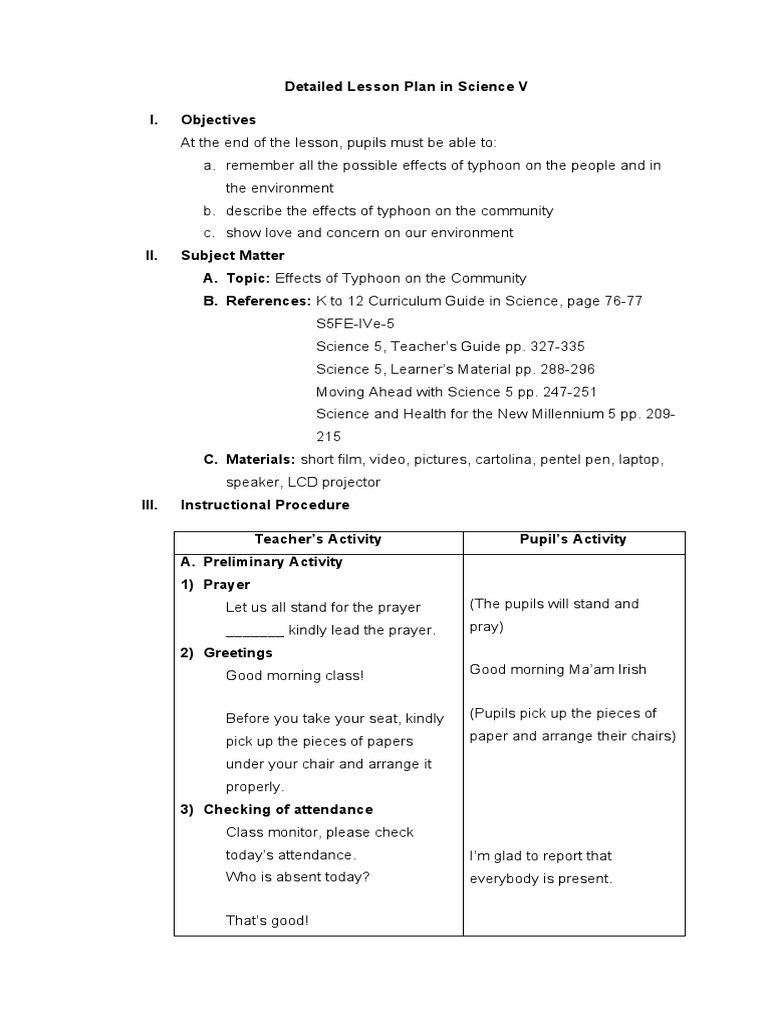Detailed Lesson Plan in Science ST Mary | PDF | Flood | Lesson Plan