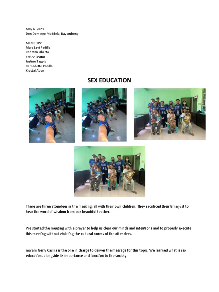 Narrative Report Sex Education Burial Pdf