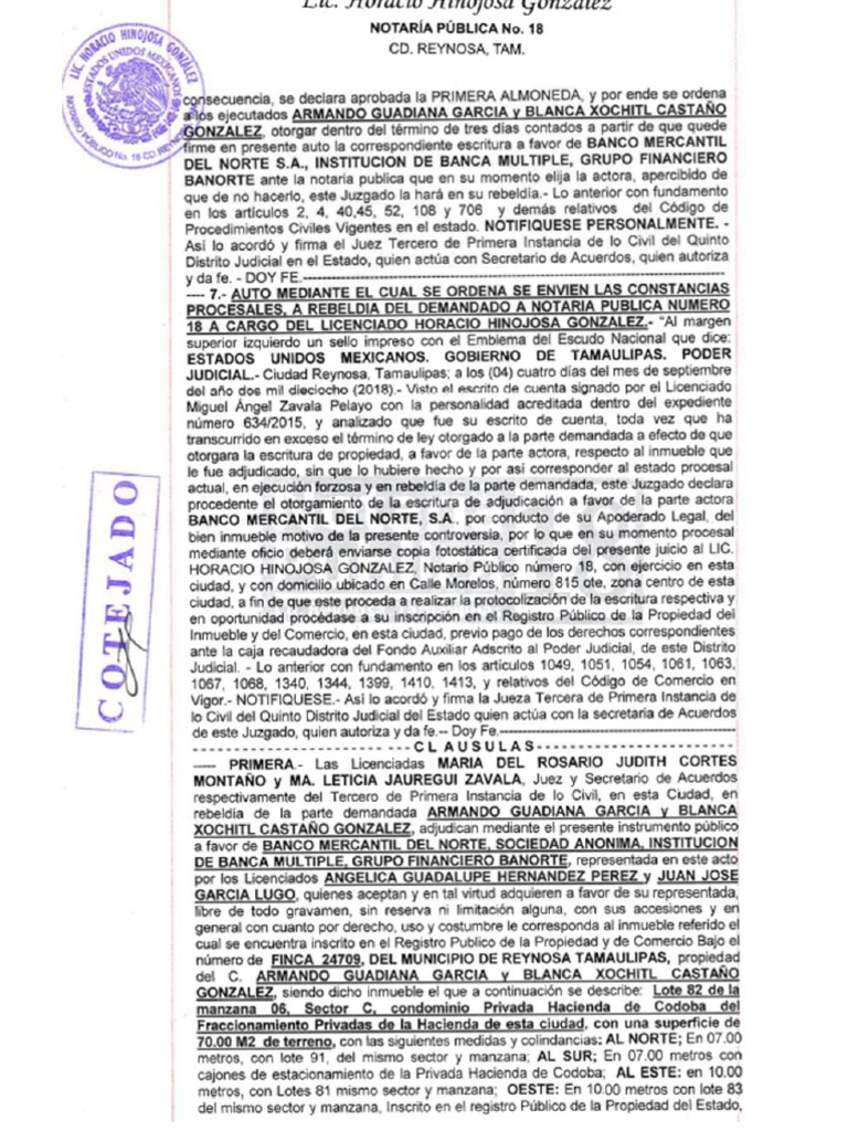 Escritura Colindancias | PDF