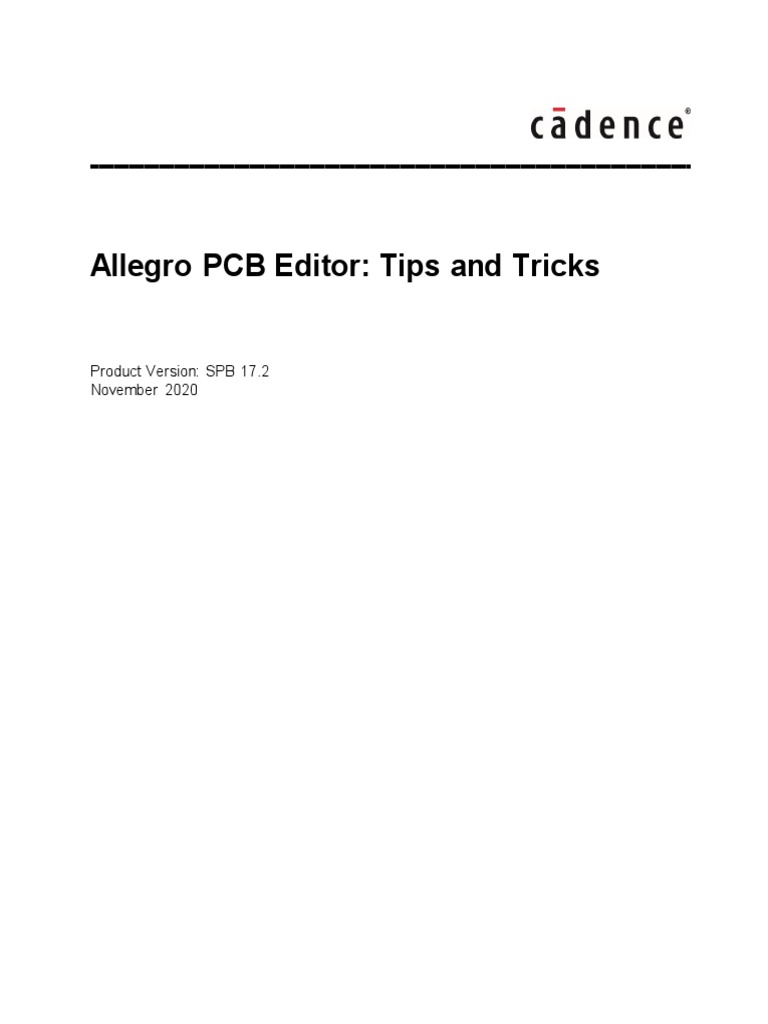 Flowcad Cadence AN Allegro Tips | PDF | Printed Circuit Board | Point And Click