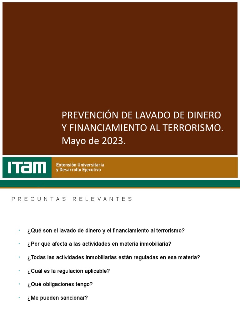 Presentacion Lavado de Dinero | PDF | Lavado de dinero | Economias