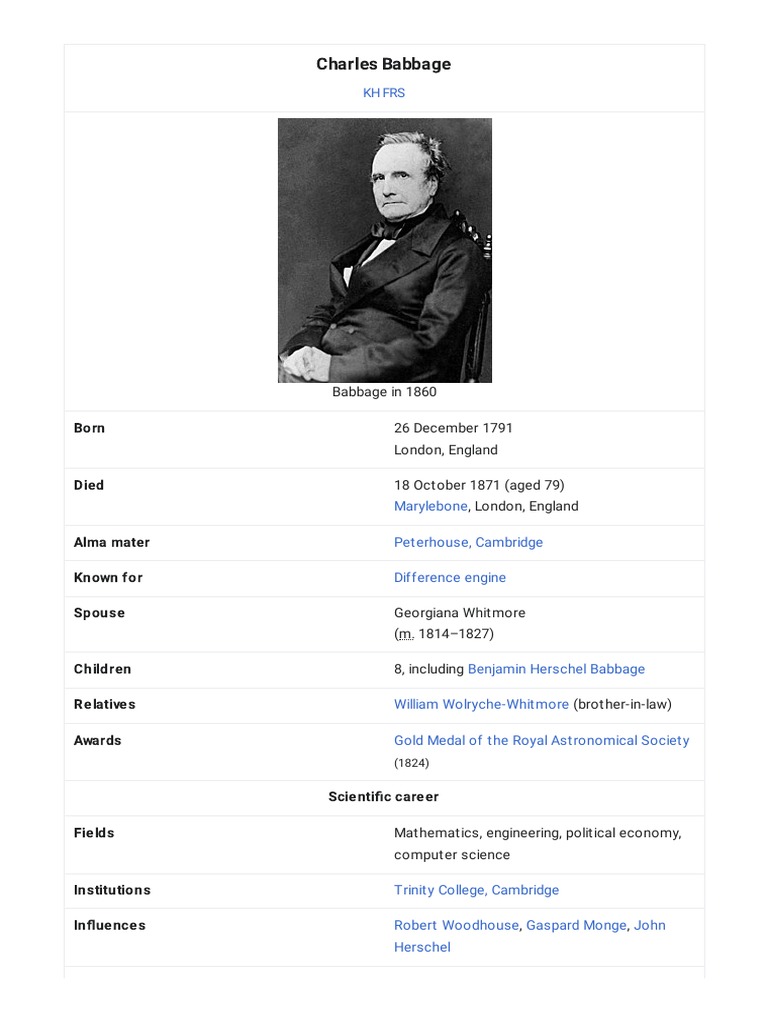 Charles Babbage: Computing Pioneer | PDF | Computing | Physical Sciences
