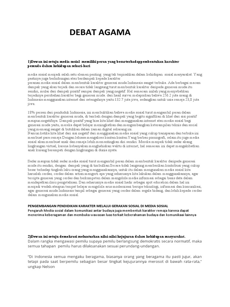 DEBAT AGAMA Salinan | PDF