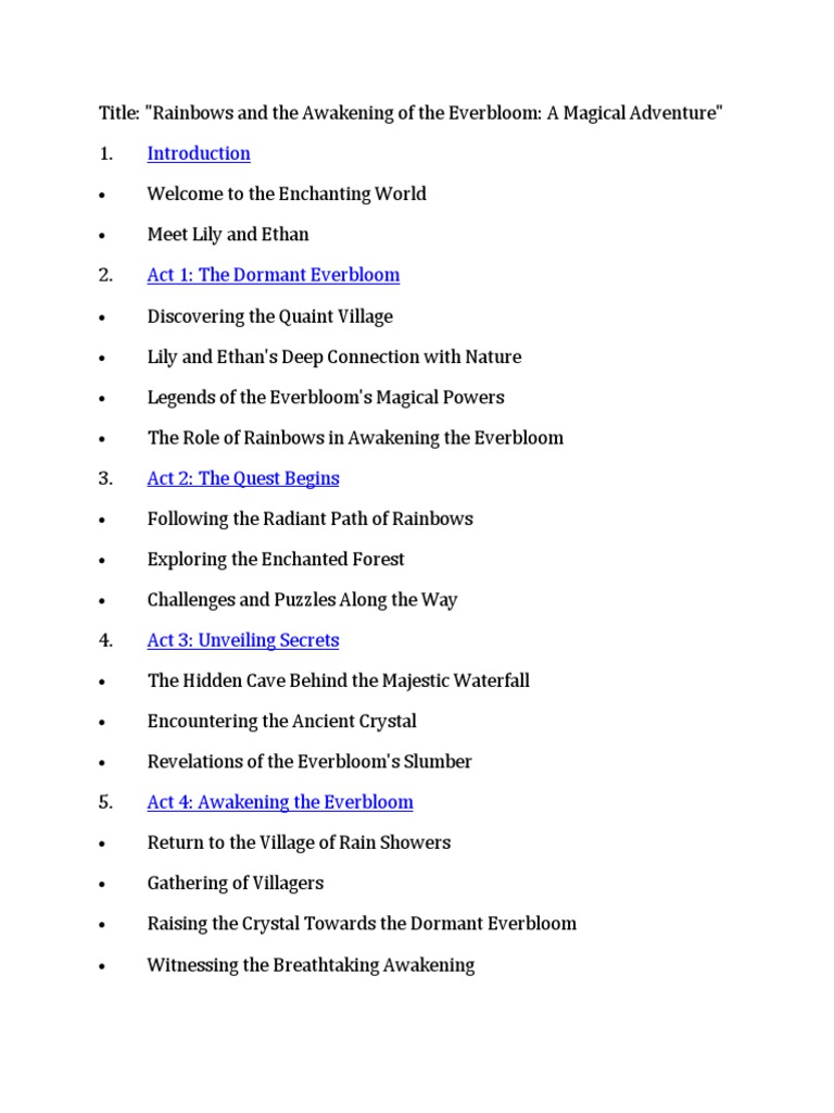 Rainbows and The Awakening of The Everbloom A Magical Adventure | PDF ...