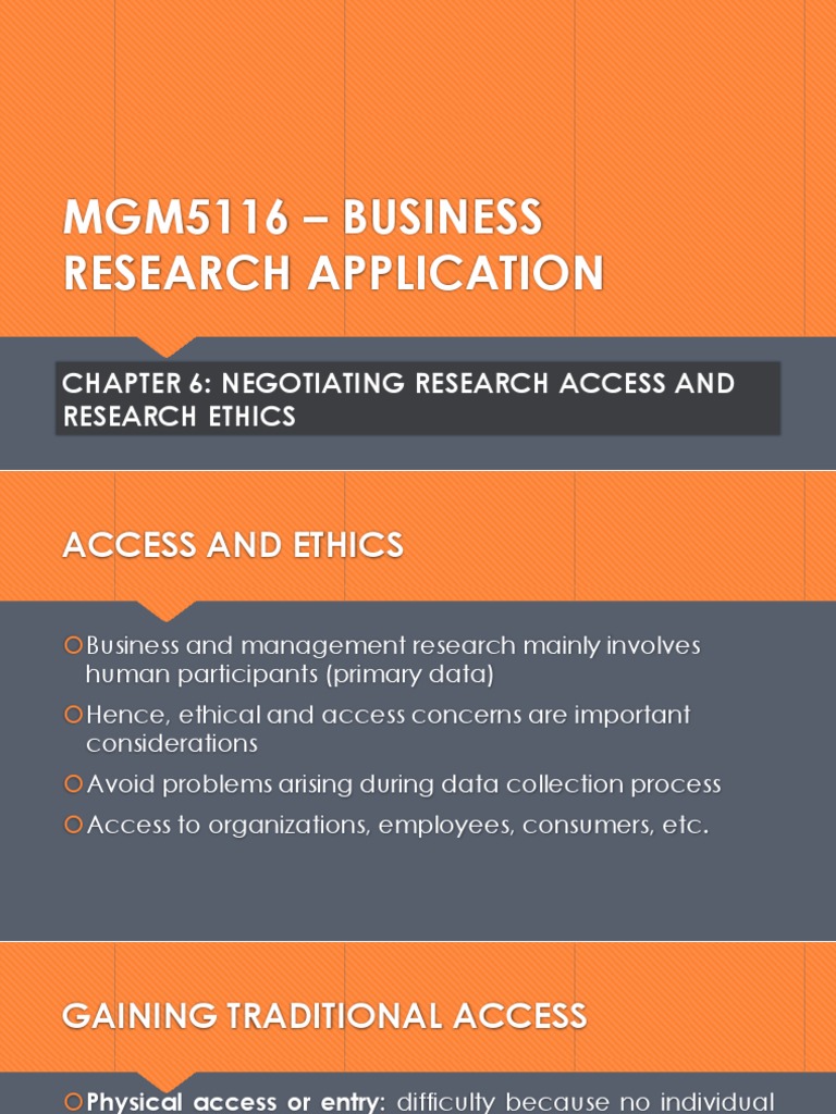 Chapter 6-Negotiating Access and Research Ethics | PDF | Informed Consent | Data
