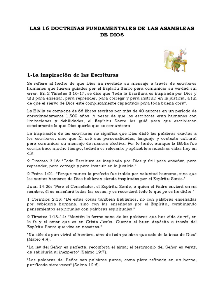 Las 16 Doctrinas Fundamentales de Las Asambleas de Dios | PDF | Bautismo Con El Espiritu Santo ...