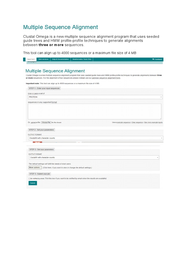 Multiple Sequence Alignment Clustal Omega | PDF