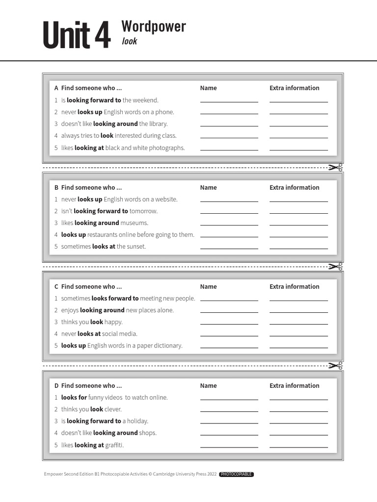 Empower Pre-Intermediate Photocopiable - Unit 4 5 | PDF