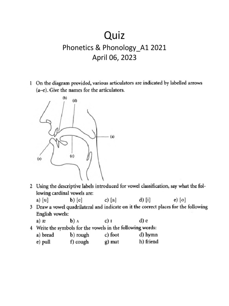 Quiz Phonetics | PDF