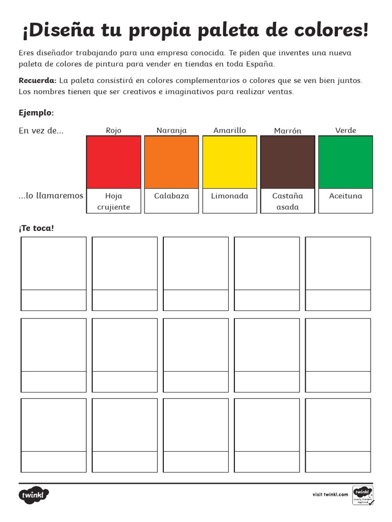 Tu Propia Paleta de Colores Ficha de Actividad | PDF