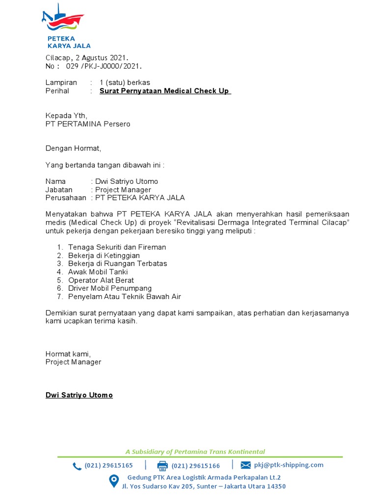 Surat Pernyataan MCU | PDF