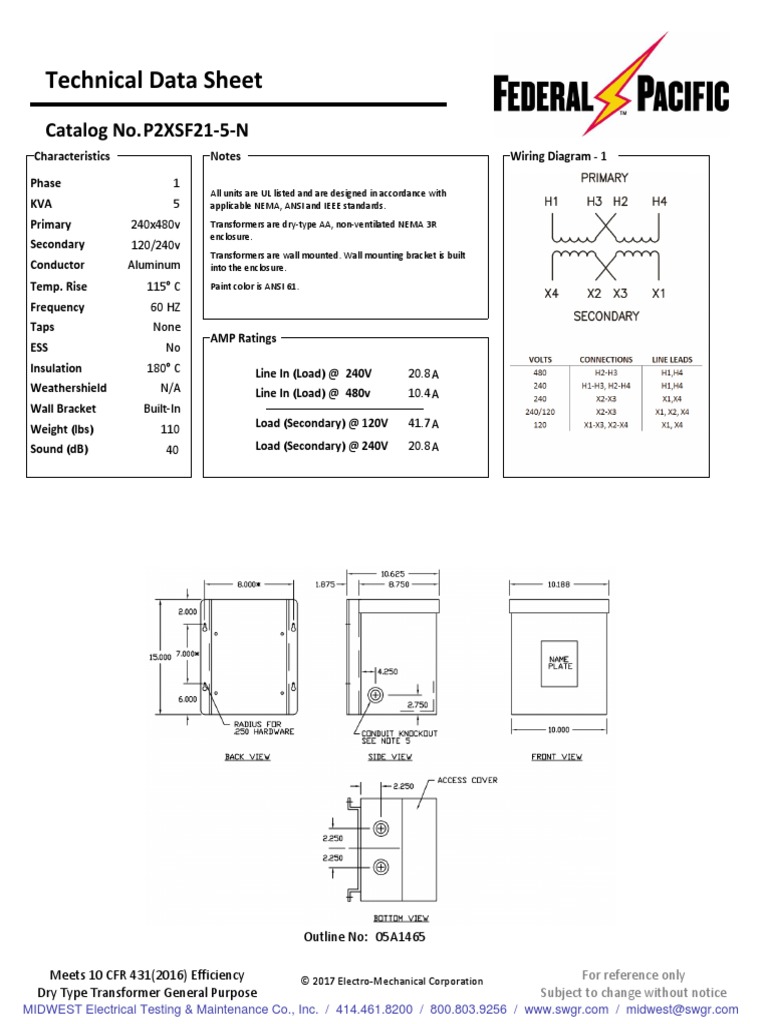 Dry-Type Transformer Specs | PDF | Computers