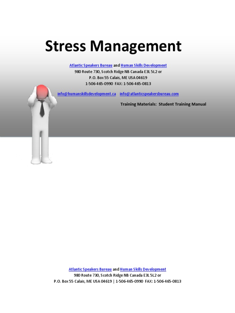 Stress Management Training Manual | PDF | Stress (Biology) | Dieting