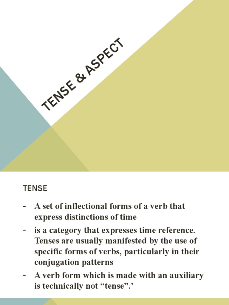Tense Aspect | PDF | Grammatical Tense | Verb