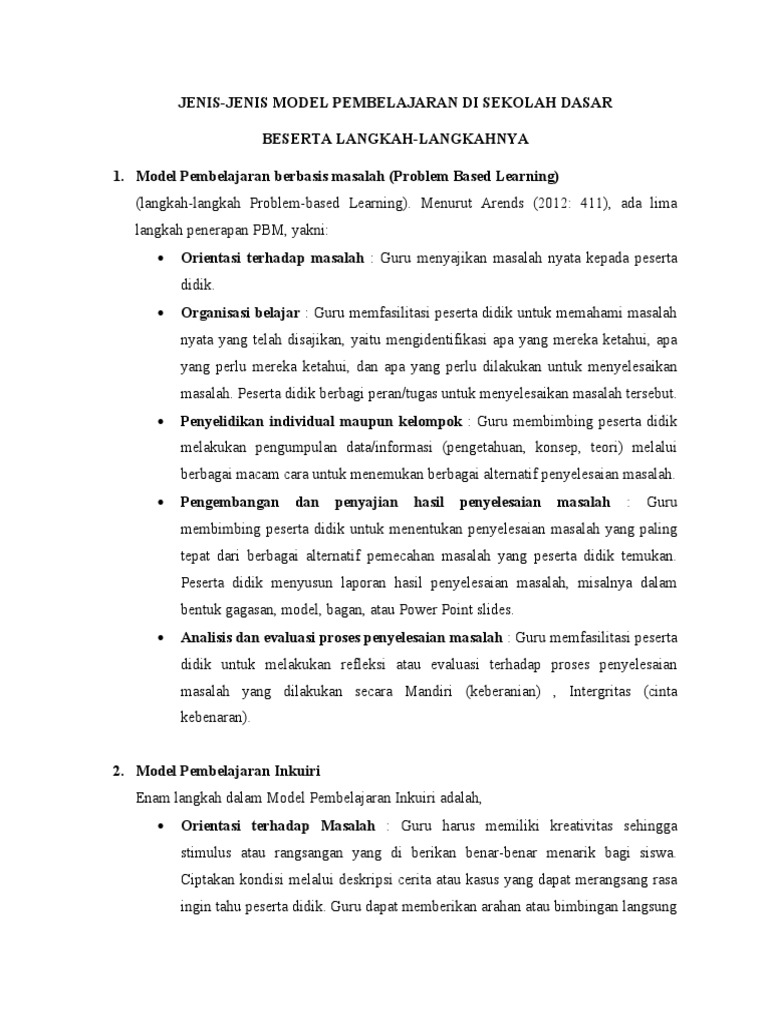 Model Pembelajaran KLP 5 | PDF