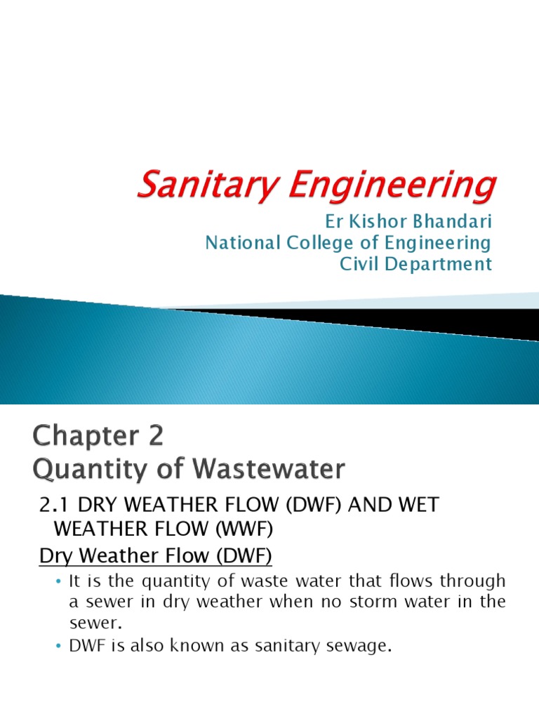 Dry and Wet Weather Flow Analysis | PDF | Sewage | Sanitation