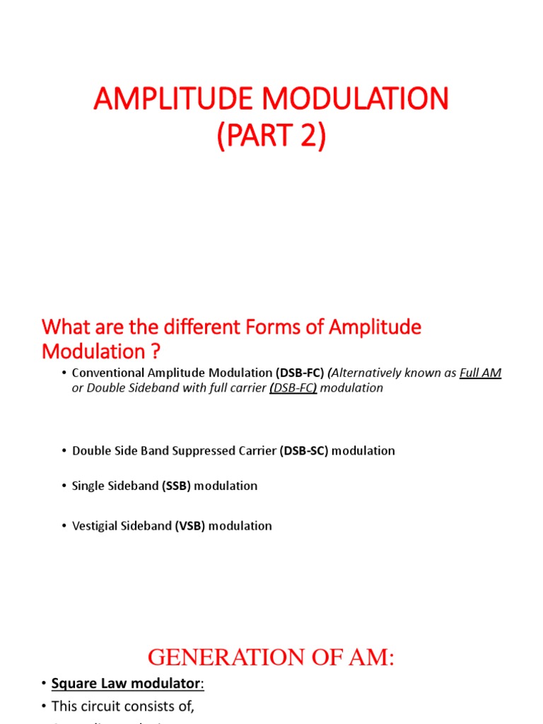 Amplitude Modulation (PART 2) | PDF | Detector (Radio) | Rectifier