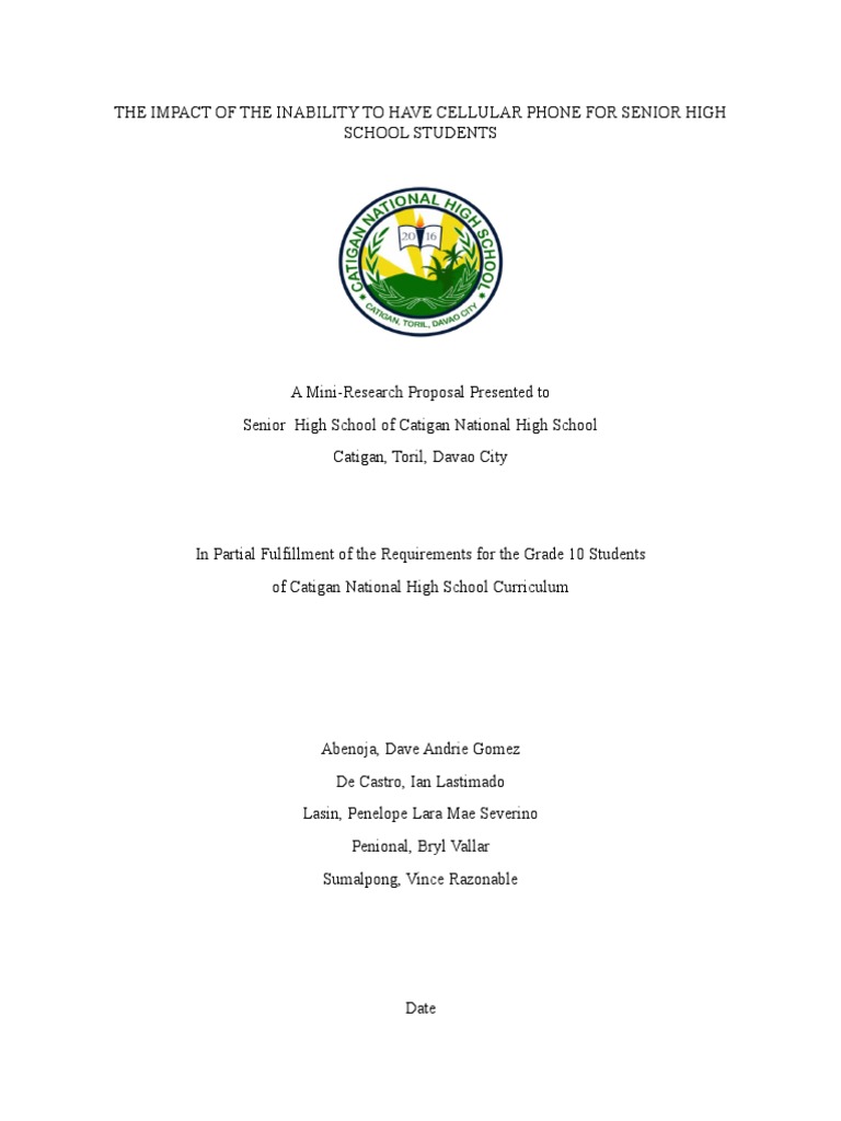 MINI-RESEARCH-PROPOSAL-SENIOR-HIGH-SCHOOL THESIS MATH | PDF | Text ...