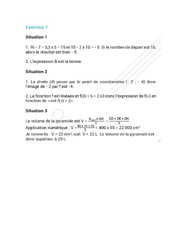 DNB Pondychéry Math 2022 Corrigé | PDF