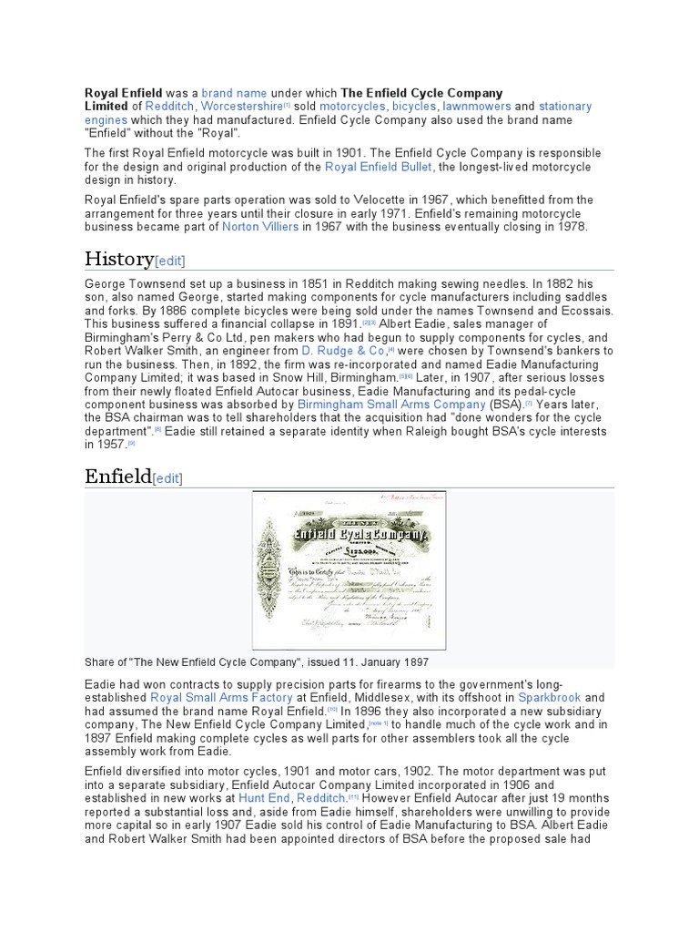 Royal Enfield | PDF | Motorcycling | Motor Vehicle Manufacturers Of The ...