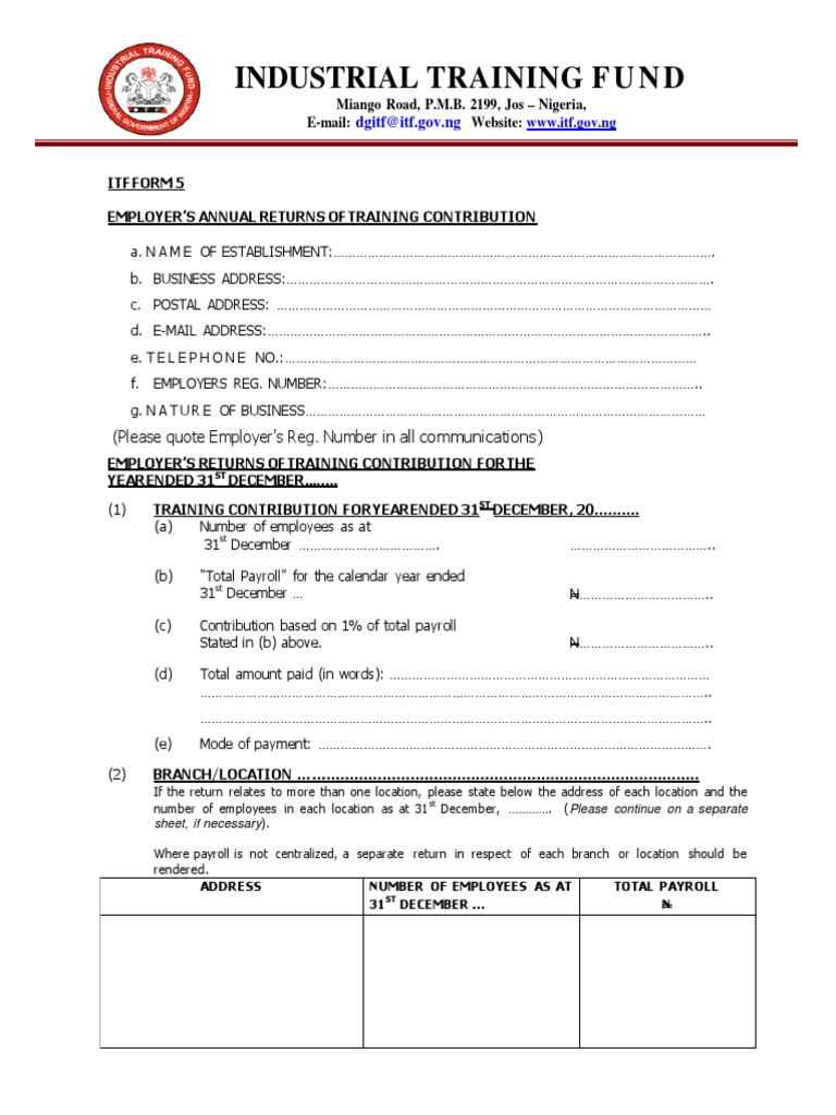 ITF Form 5 | PDF
