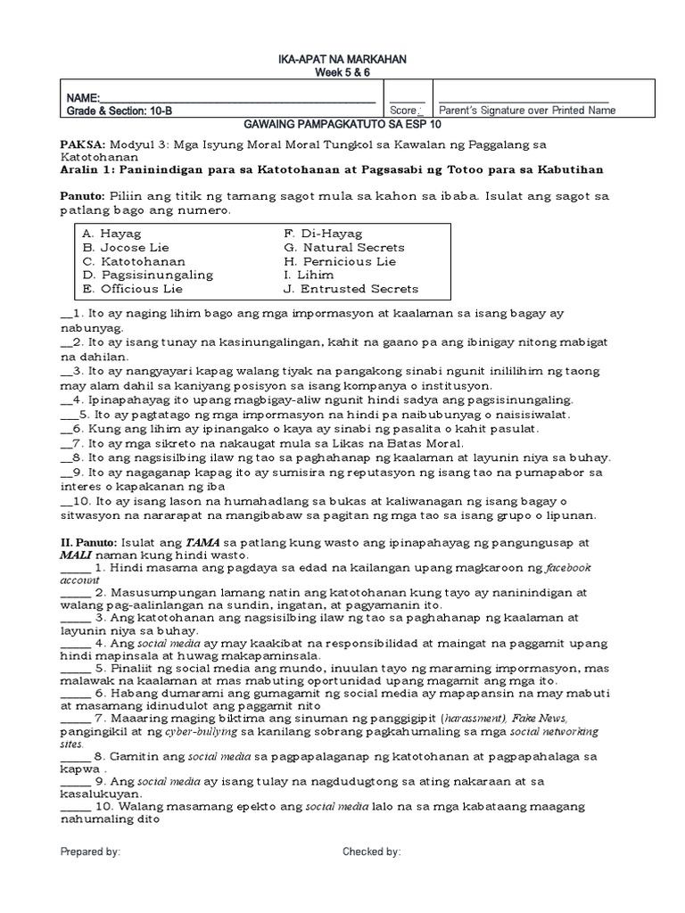 Q4 Esp 10 As 2 | PDF