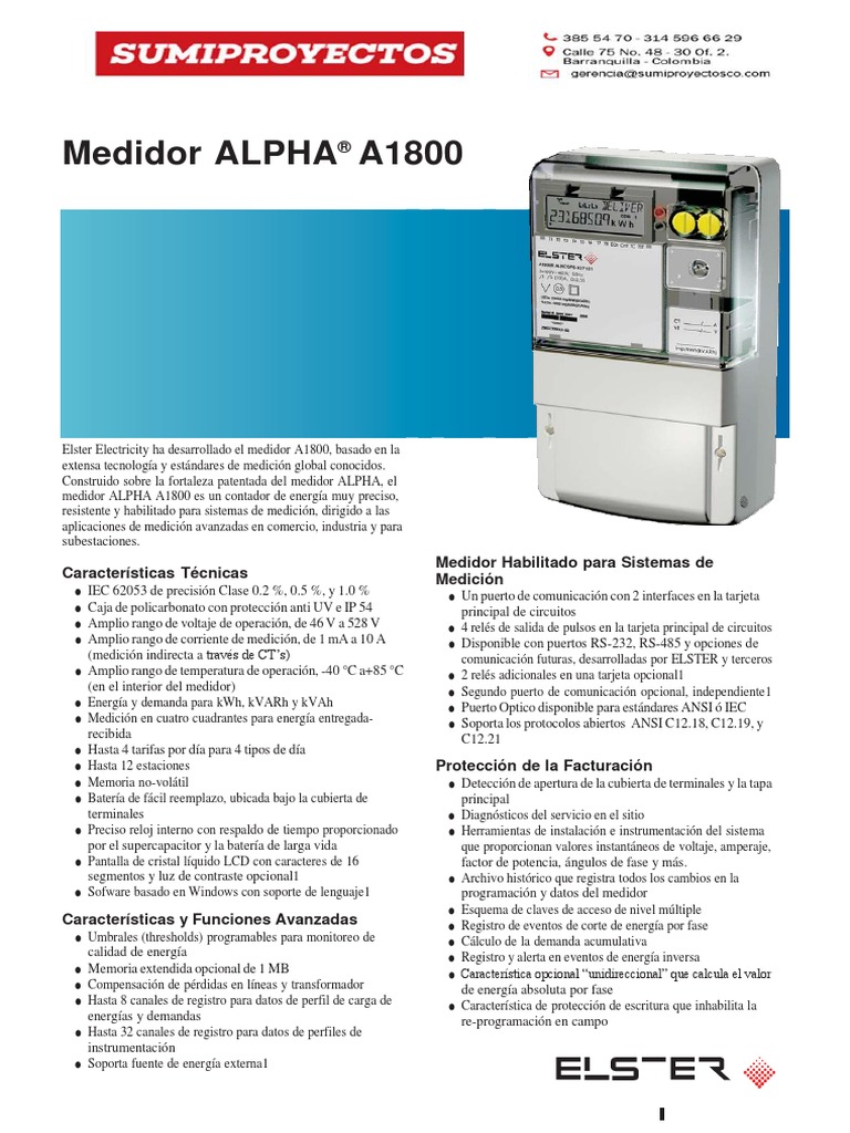 Elster A1800 - Sumi | PDF | Pantalla de cristal líquido | Ingenieria ...