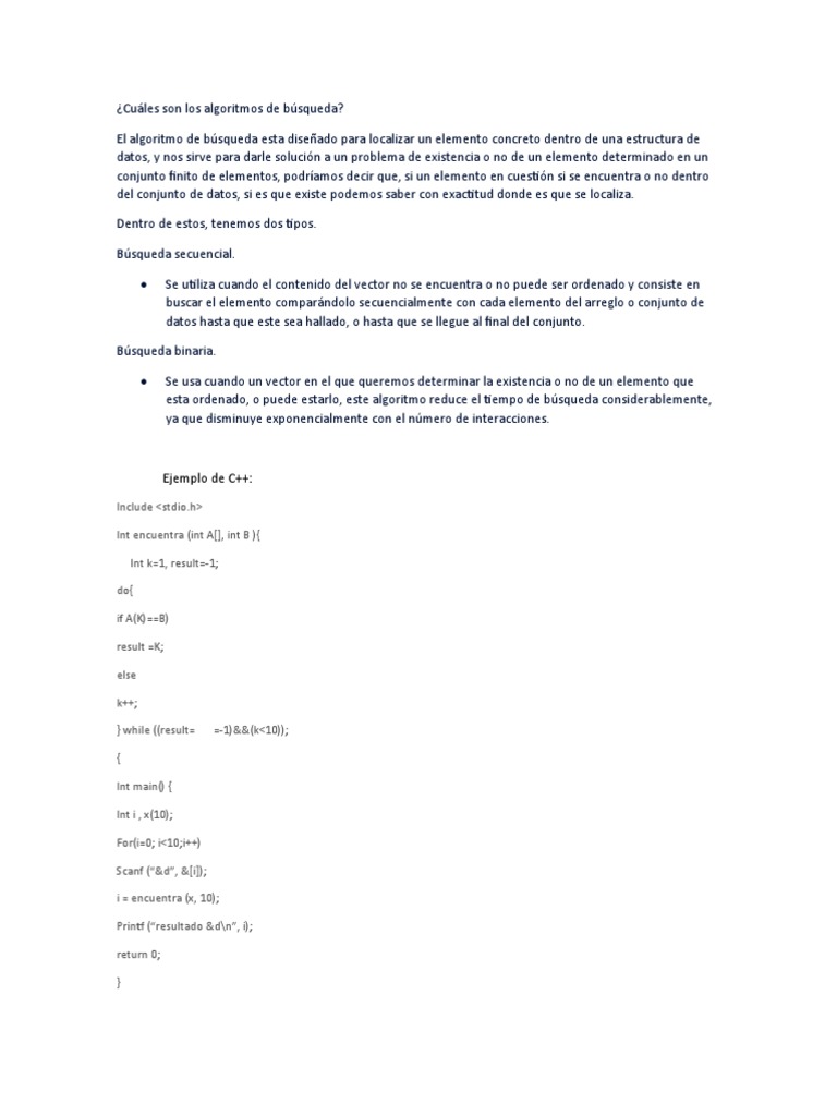 Cuáles Son Los Algoritmos de Búsqueda | PDF | Datos | Desarrollo de ...