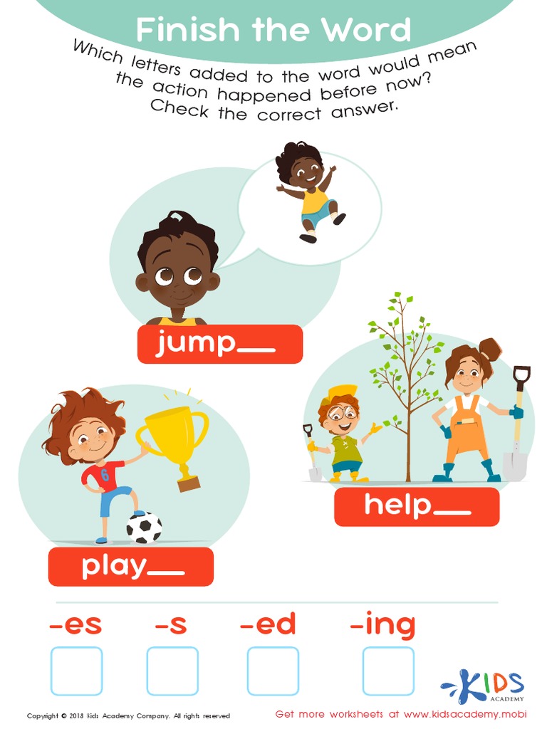 Grade 1 Finish The Word Worksheet | PDF