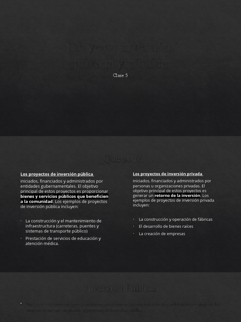 Inversión Pública y Privada | PDF | Infraestructura | Inversiones