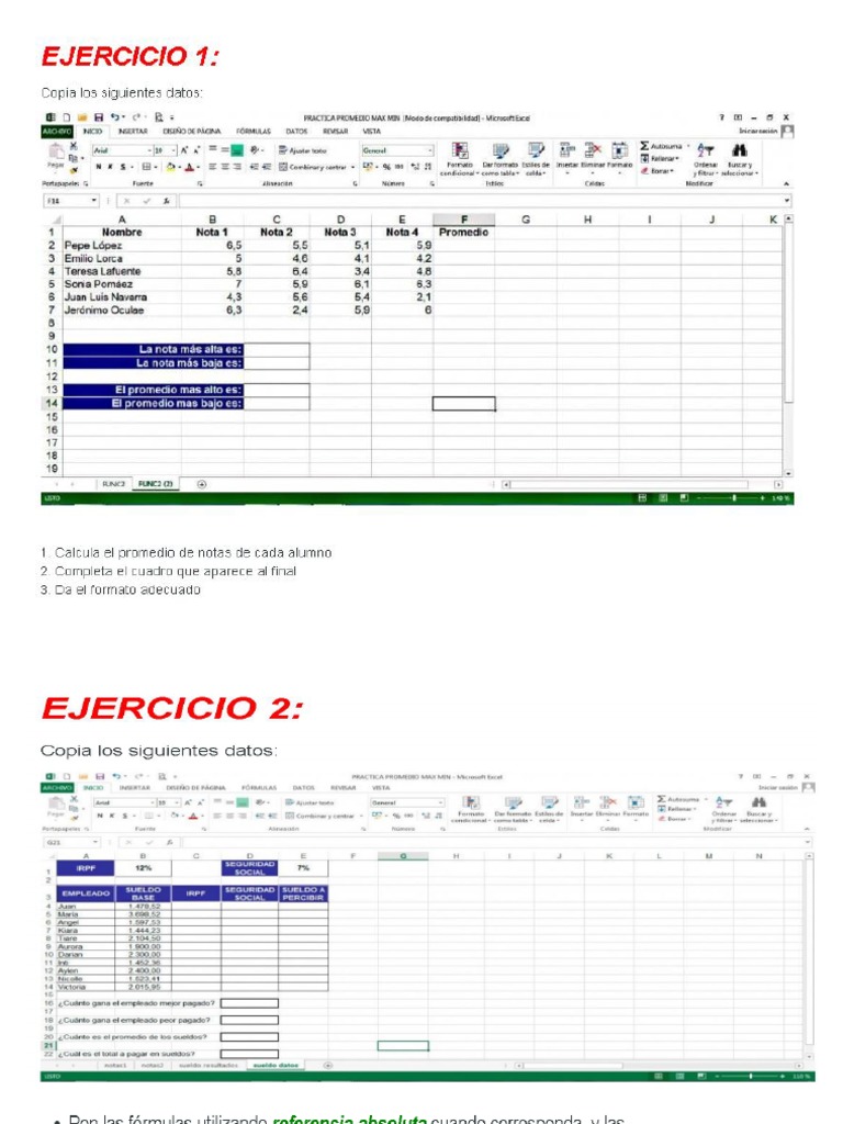 Evaluación Excel | PDF