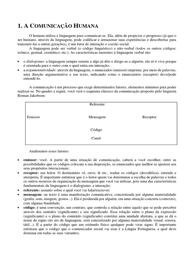 comunicação humana | PDF | Comunicação | Comunicação humana