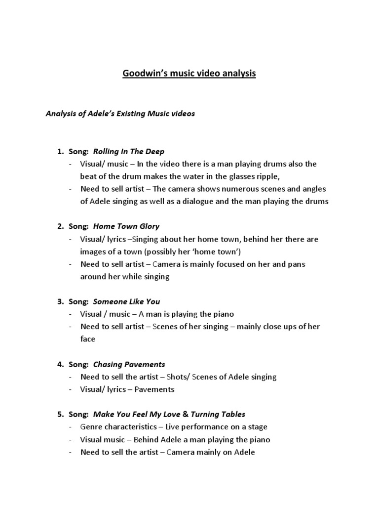 Analyzing Adele's Music Videos | PDF