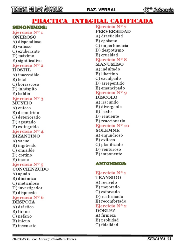 6P - Raz. Verbal | PDF