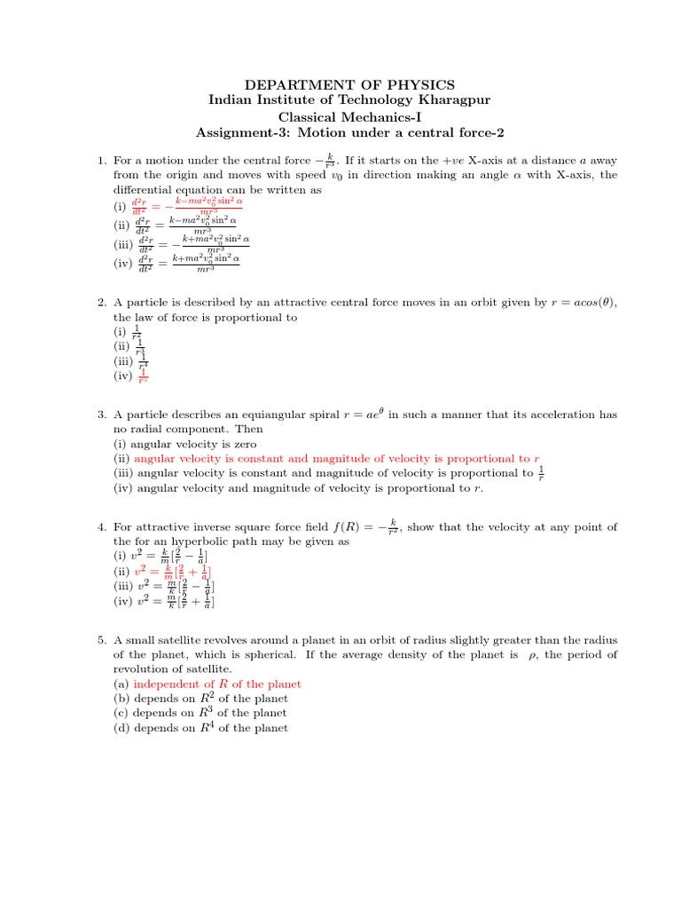 Week3 Assignment | PDF | Velocity | Force