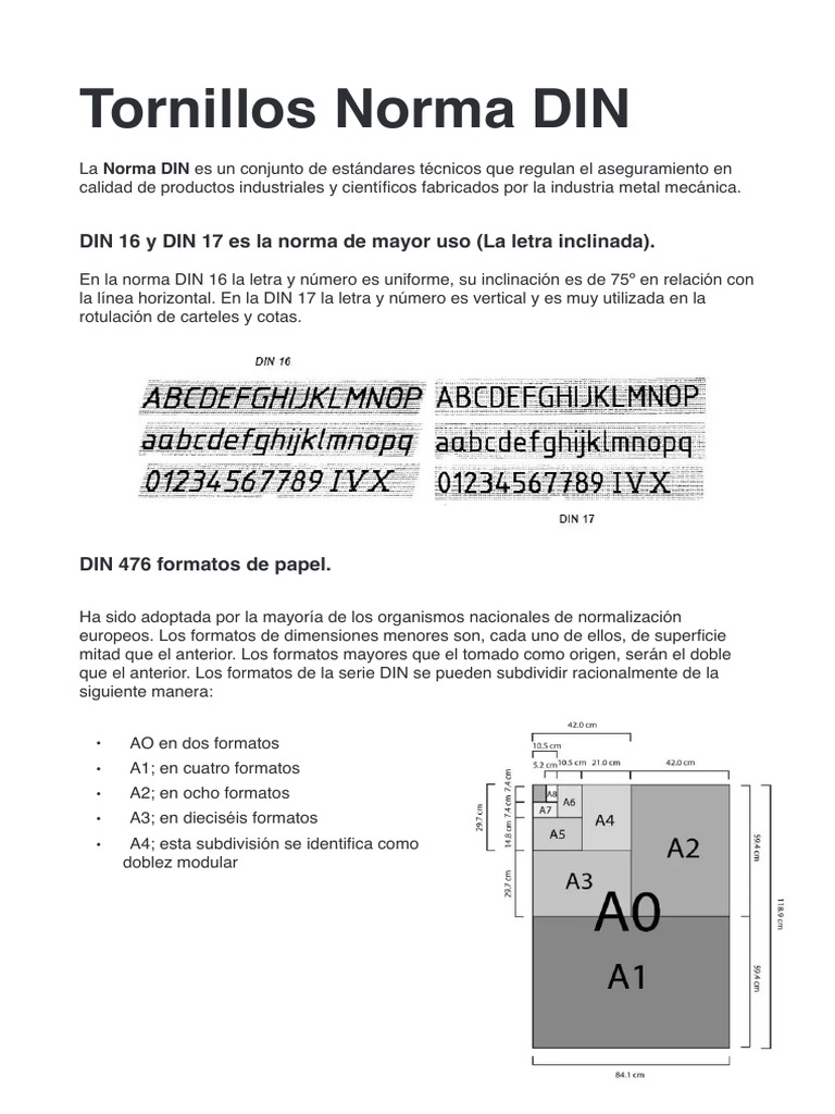 Resumen DIN-1 | PDF | Tornillo | Arandela (Hardware)