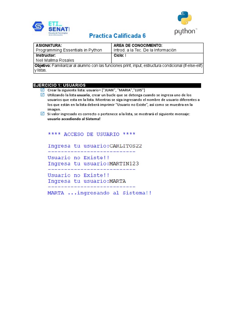 Practica 06 - PYTHON | PDF