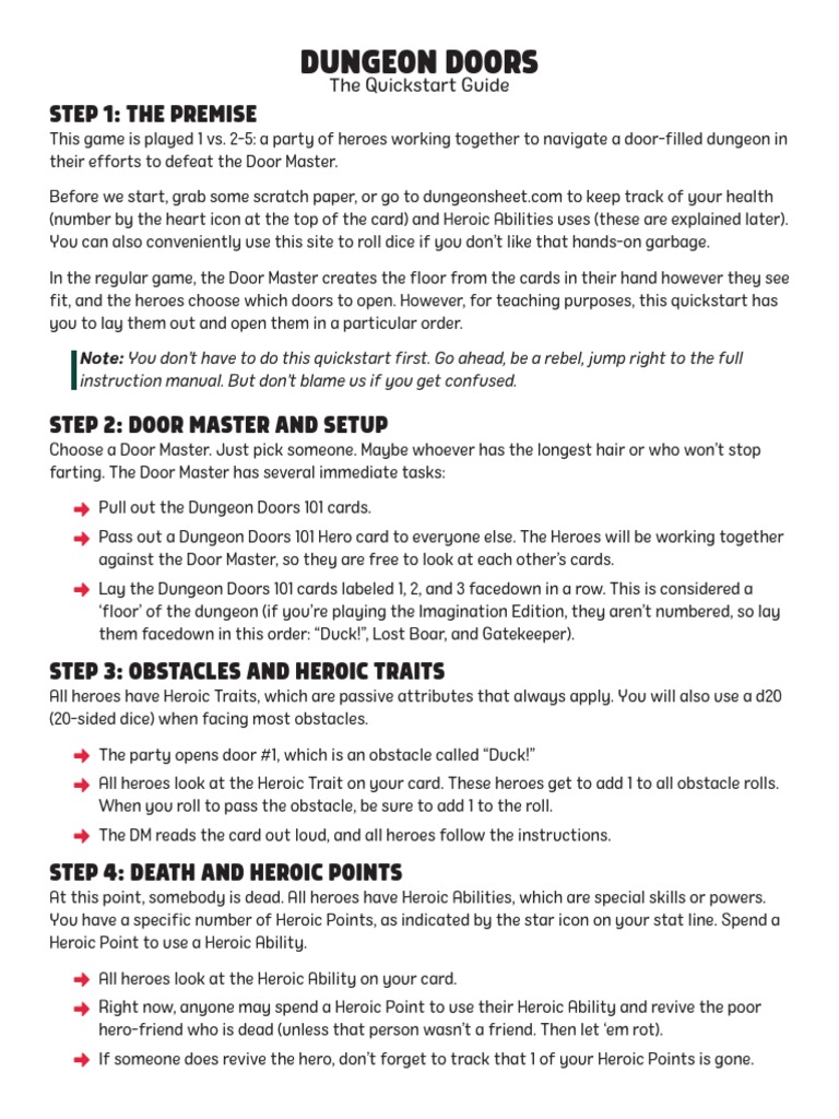 Quickstart and Rules | PDF | Dice | Hero