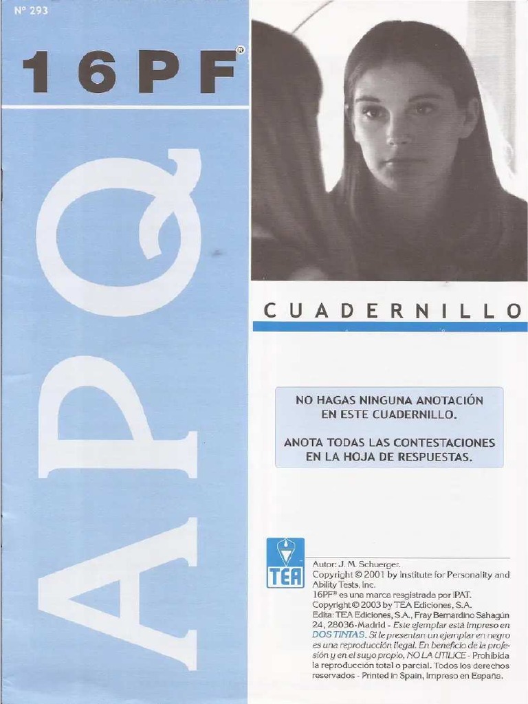 PDF Cuadernillo 16pf Apqpdf - Compress | PDF